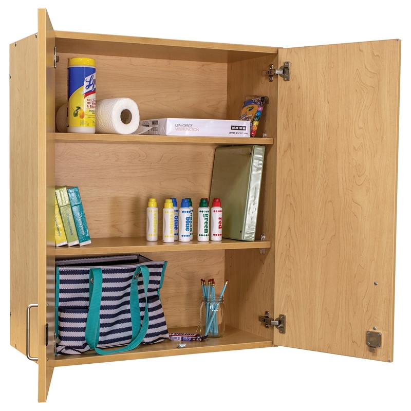 Tot Mate 30" 3-Level Contemporary Wood Composite Wall Cabinet in Maple ...