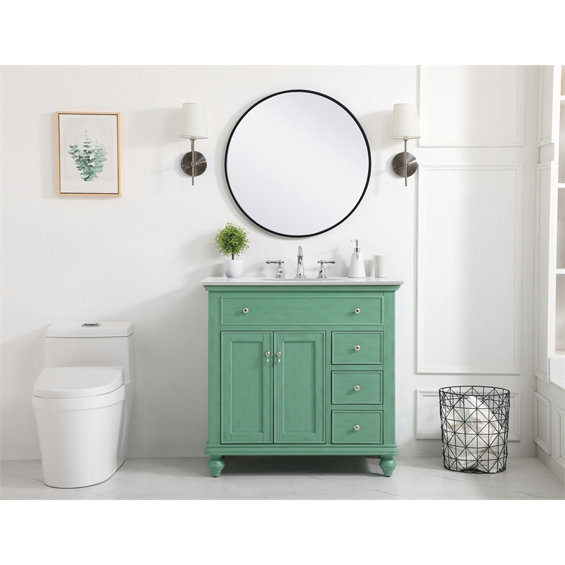Elegant Kitchen and Bath Otto 36" Single Solid Wood Bathroom Vanity in ...