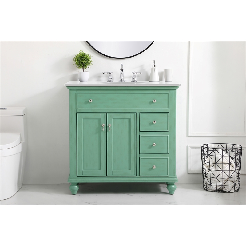 Elegant Kitchen and Bath Otto 36" Single Solid Wood Bathroom Vanity in ...