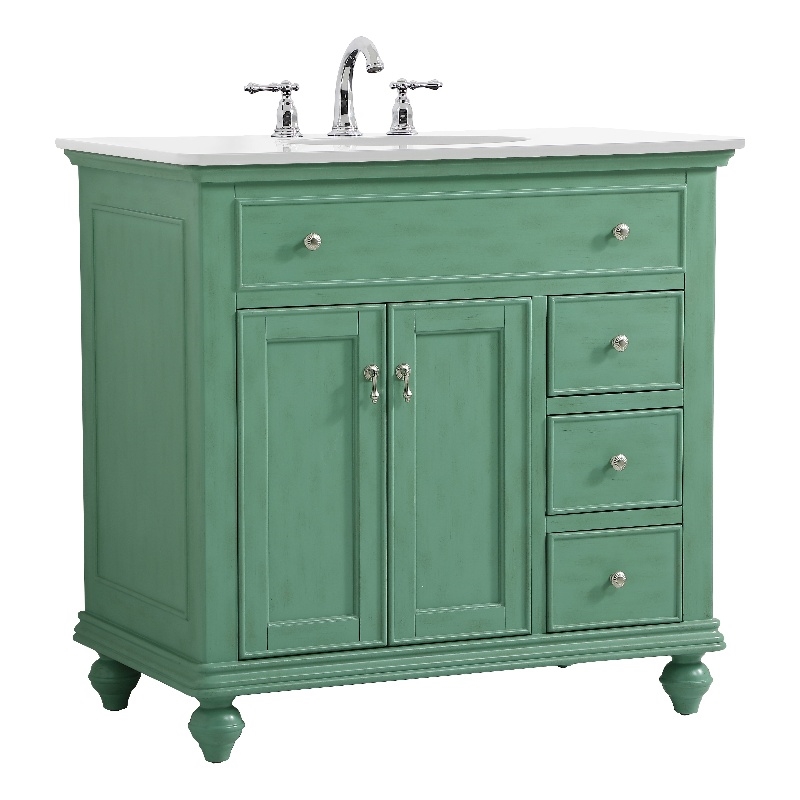 Elegant Kitchen and Bath Otto 36" Single Solid Wood Bathroom Vanity in ...