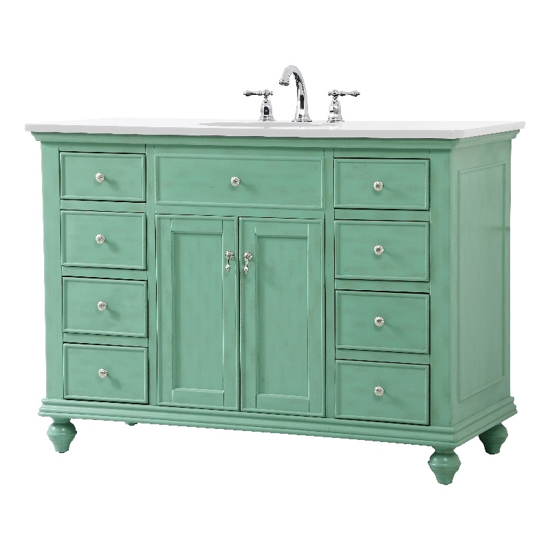 Elegant Kitchen and Bath Otto Single Solid Wood Bathroom Vanity in Green