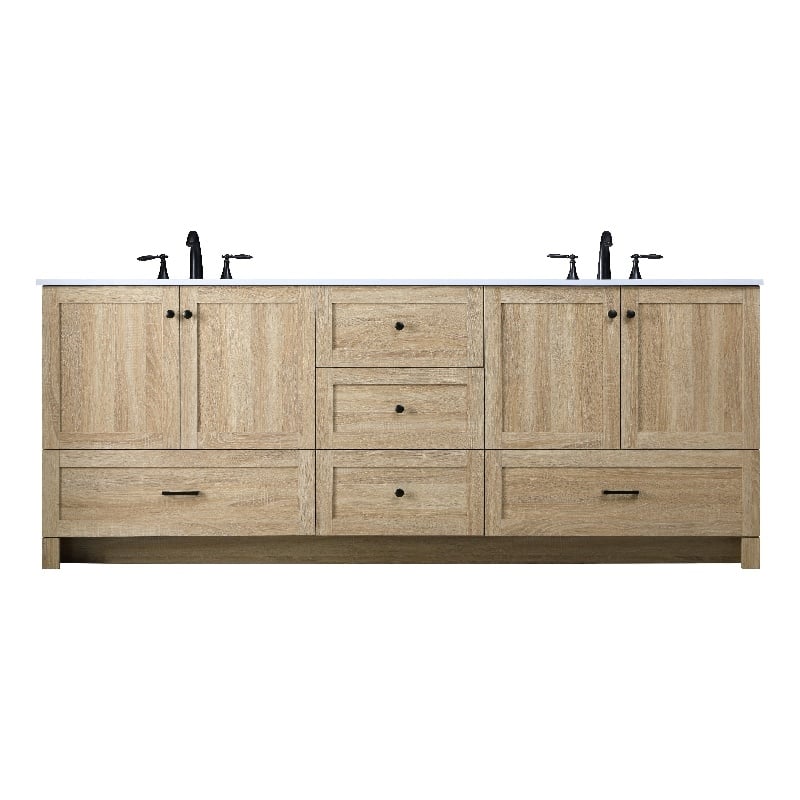 Elegant Kitchen And Bath 84 Inch Double Bathroom Vanity In Mango Wood | Cymax Business