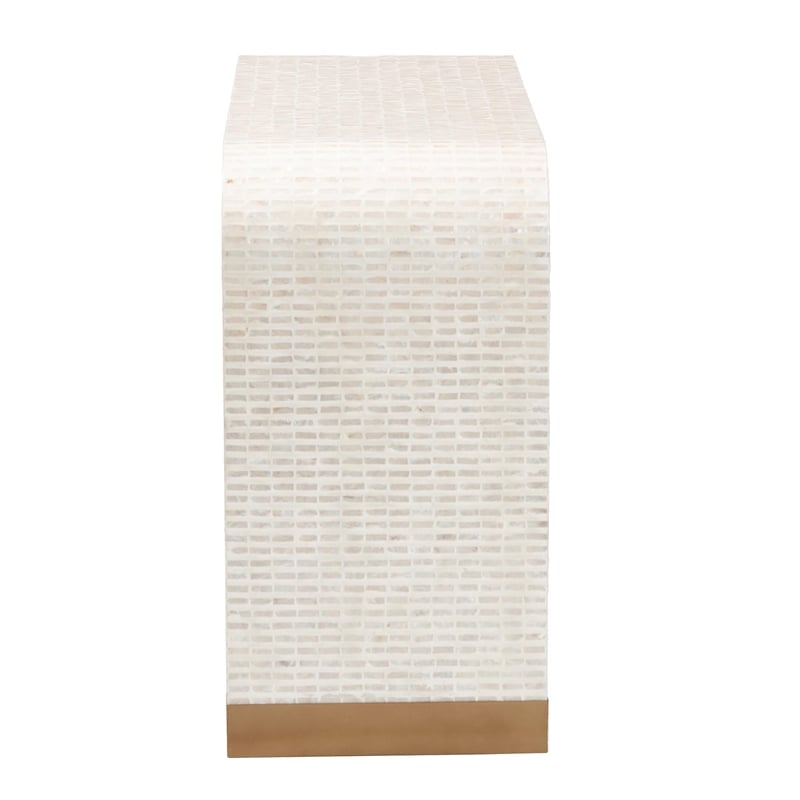 bali & pari Carlyn Beige and White Mother of Pearl Capiz Shell Console ...