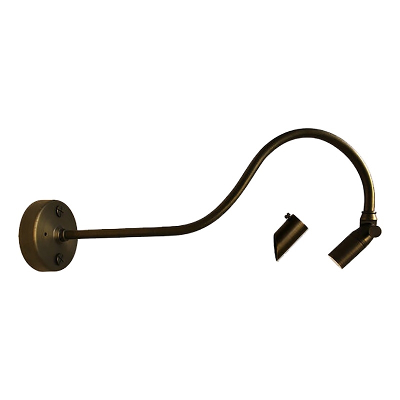 AQ Lighting Brass Gooseneck Sign LED Light w/ Angle Shield in Bronze ...