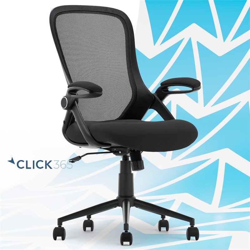 Click365 Flip Mid Back Mesh Office Chair Lumbar Support Extra Padded ...