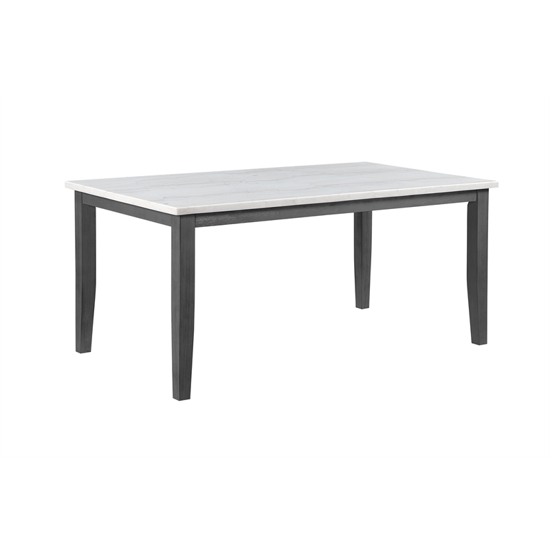 Vilo Home Modern Marble and Solid Wood Dining Table in White Top/Gray ...