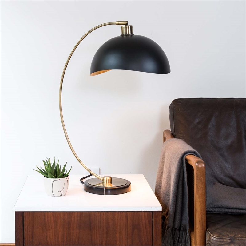 Luna Bella Table Lamp - 28 Weathered Brass & Matte Black