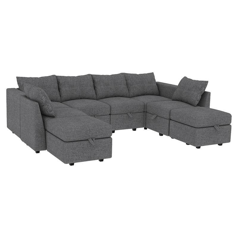 Livelylodge Modern Modular Sectional Sofa Sturdy Polyester Fabric in ...