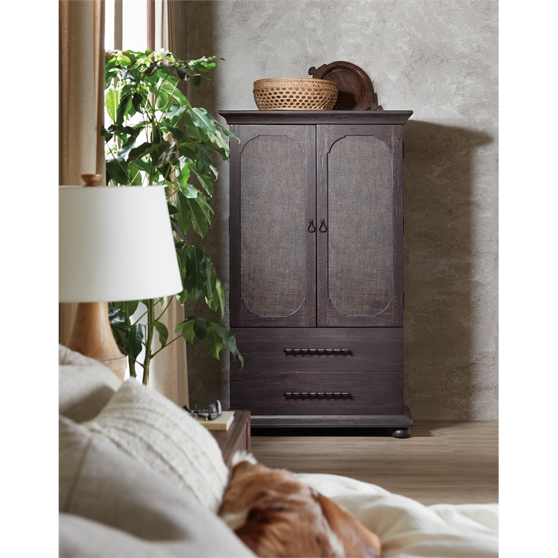 Hooker Furniture Big Sky Veneers Wood Small Wardrobe in Black Finish ...