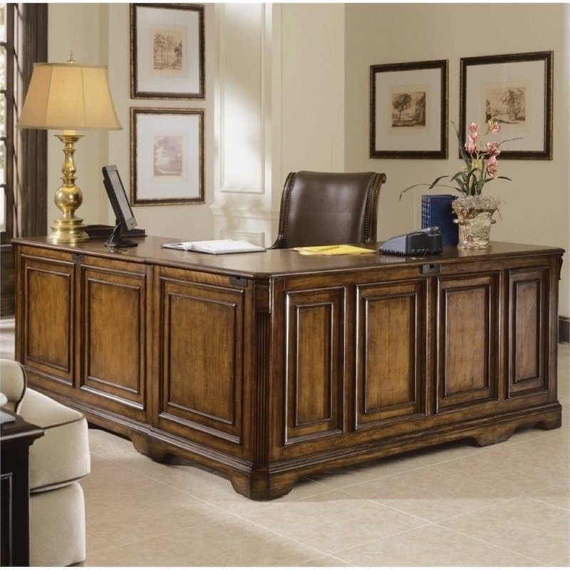 Hooker Furniture Brookhaven Executive L Shaped Computer Desk | Homesquare