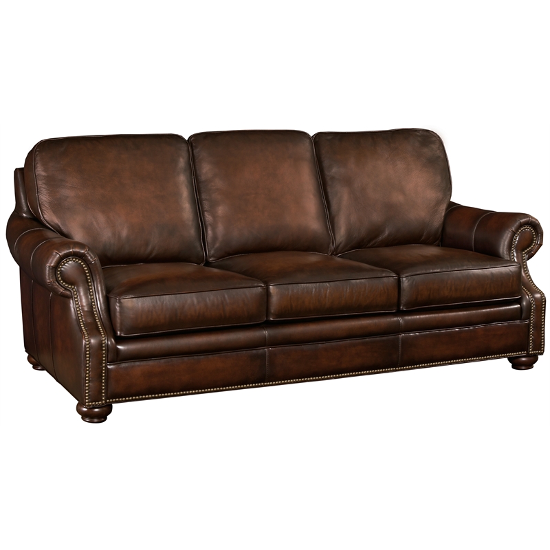 Hooker Furniture Seven Seas Leather Sofa in Sedona Chateau