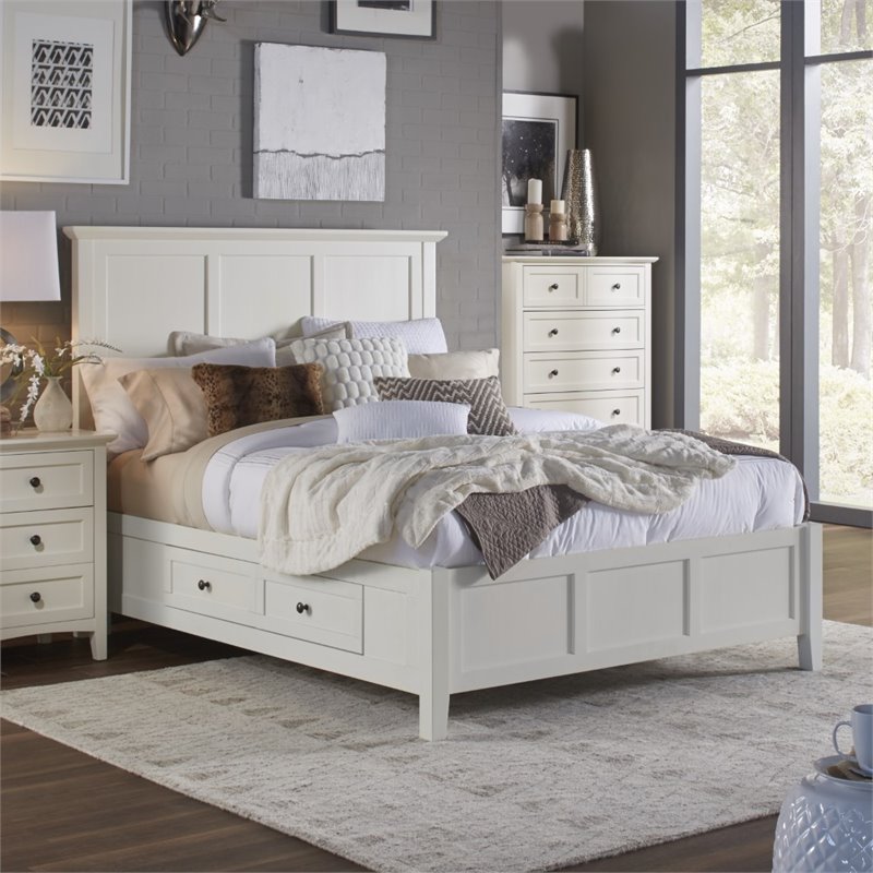 Modus Paragon Queen 4 Drawer Storage Bed in White | Cymax Business