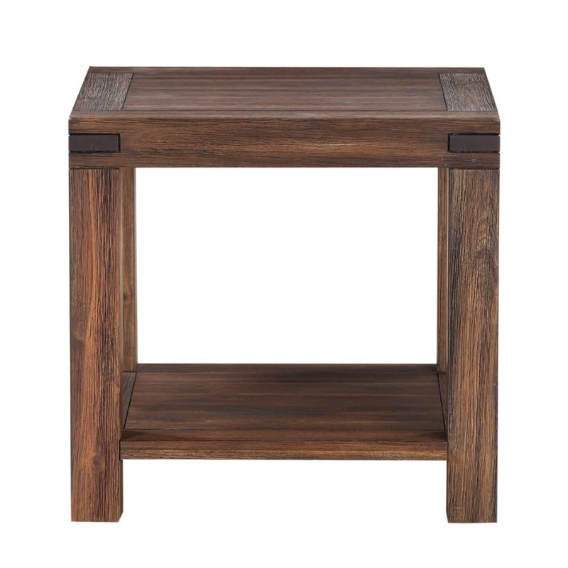 Modus Meadow Solid Wood Side Table in Brick Brown | Cymax Business
