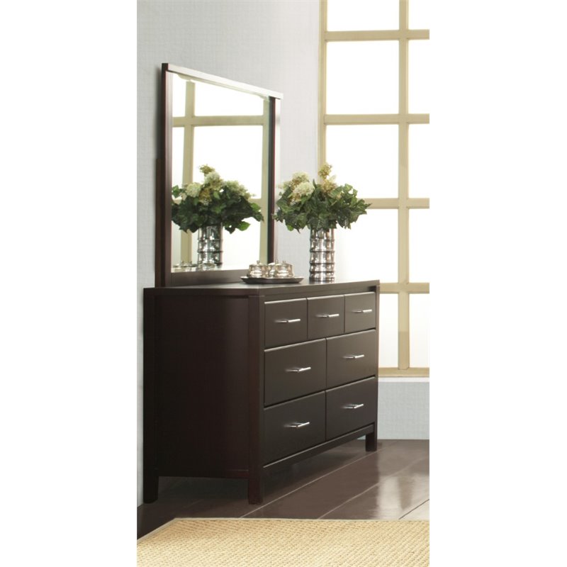 Modus Nevis 7 Drawer Double Dresser in Espresso | Cymax Business