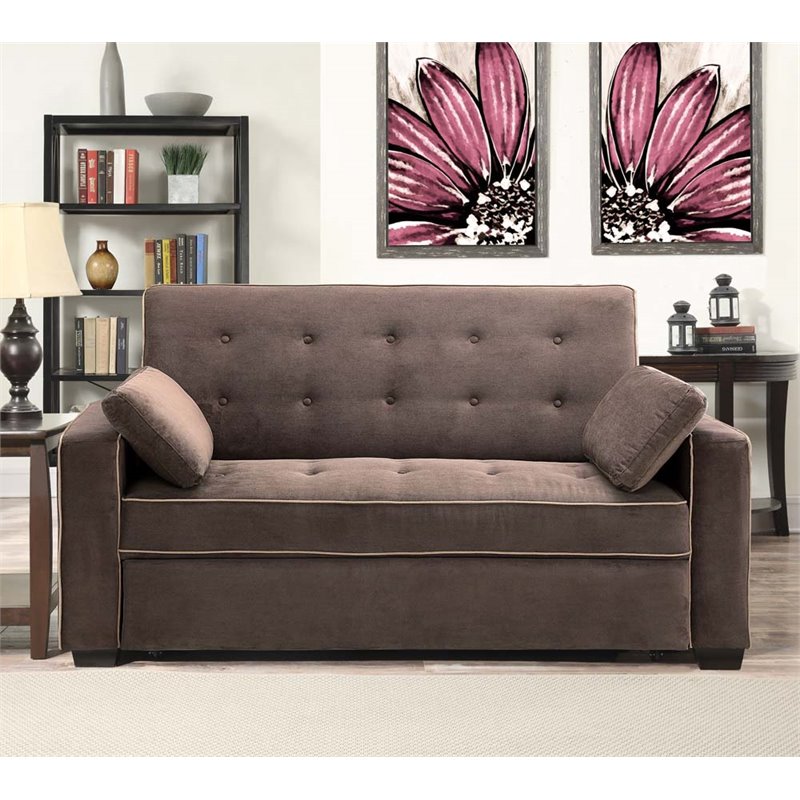 Coaster Transitional Styled Sleeper Sofa and Chaise in Brown - 300276 ...
