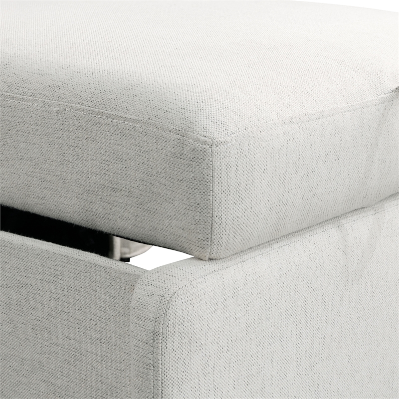 Serta Bakersfield Twin Convertible Chair in Cream Woven Fabric ...