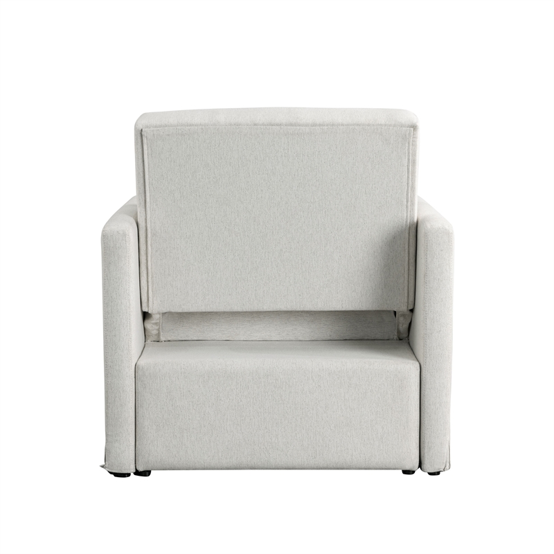 Serta Bakersfield Twin Convertible Chair in Cream Woven Fabric Upholstery
