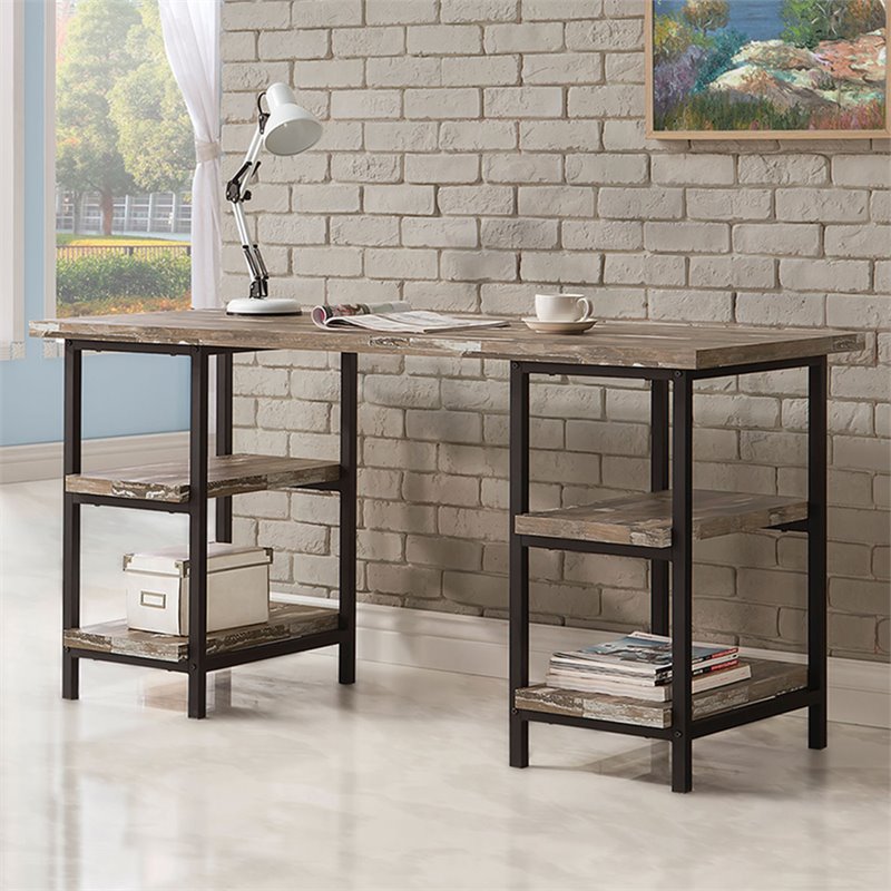 Coaster Skelton 4-Shelf Wood Writing Desk in Multi-Color and Black ...