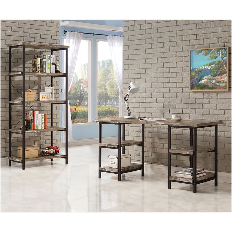 Coaster Skelton 4-Shelf Wood Writing Desk in Multi-Color and Black ...