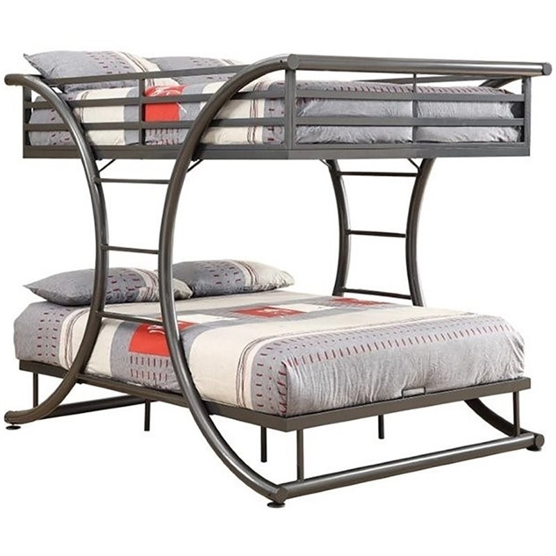 Coaster Stephan Modern Full Over Full Metal Bunk Bed in Gray Finish Cymax Business