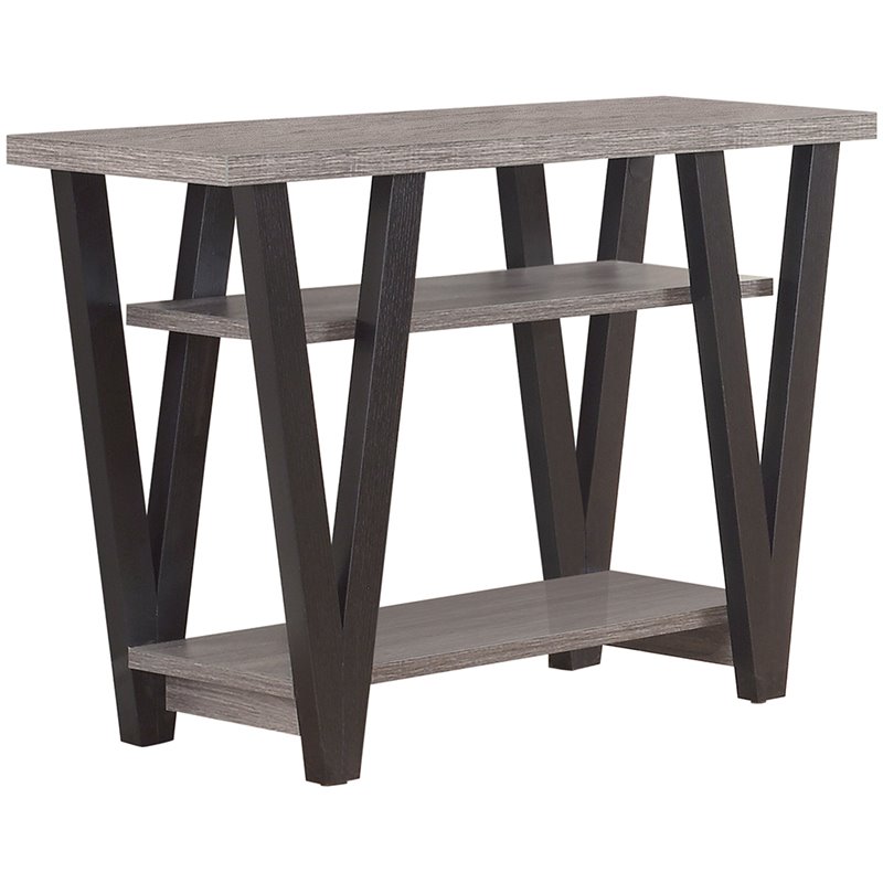 Coaster Contemporary Wood 2-Shelf V-Shaped Sofa Table in Gray | Cymax ...