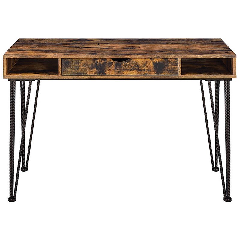 Coaster 1 Drawer Writing Desk in Antique Nutmeg and Dark Bronze | Cymax ...