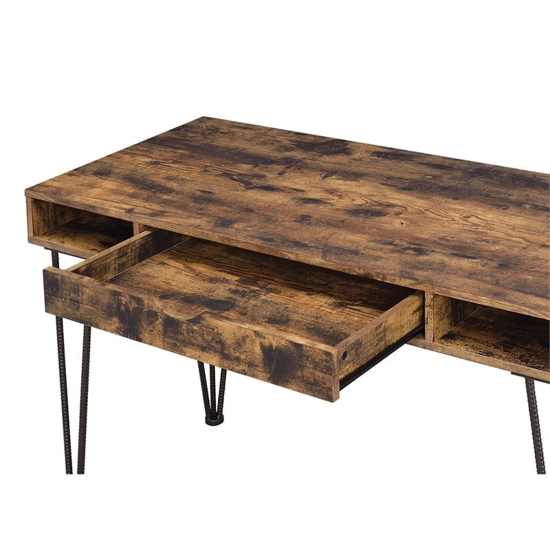 Coaster Olvera Farmhouse 1-Drawer Wood Writing Desk in Brown and Dark ...