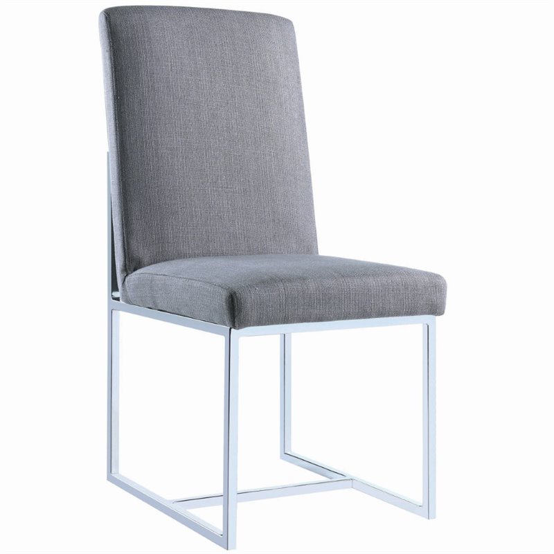 Coaster Mackinnon Upholstered Fabric Dining Chairs in Gray ...