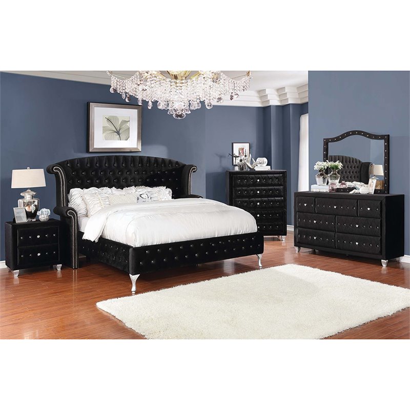 Velvet dresser black store
