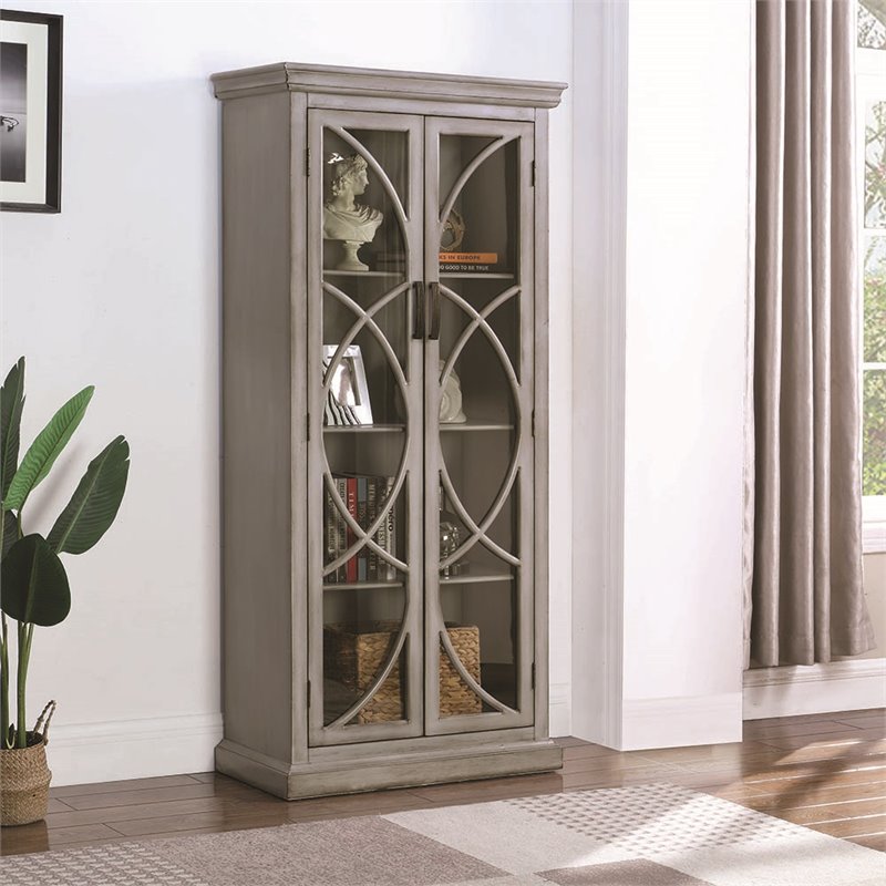 Coaster Curio Cabinet in Antique Gray and Bronze - 950839