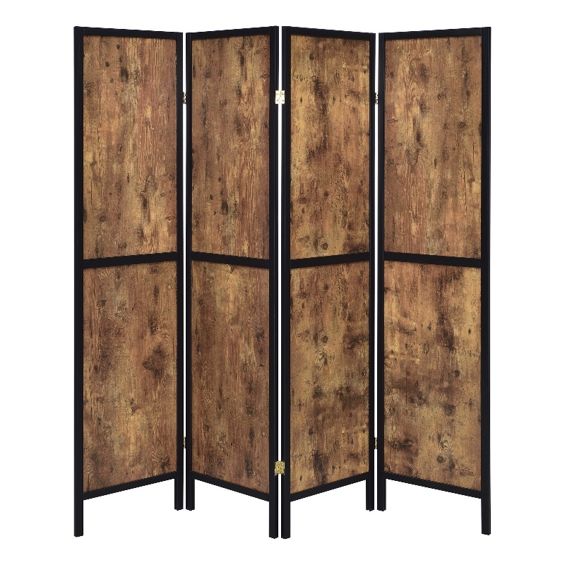 Coaster Farmhouse Wood Four Panels Room Divider with Clean Lines in ...