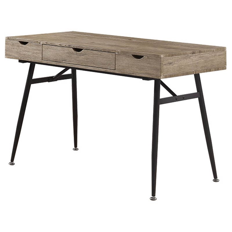 Coaster Raine 1 Drawer Writing Desk in Driftwood and Dark Bronze ...