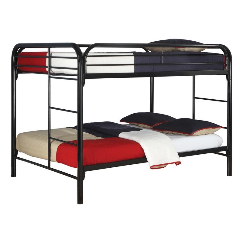 Coaster Morgan Modern Full over Full Metal Bunk Bed in Black