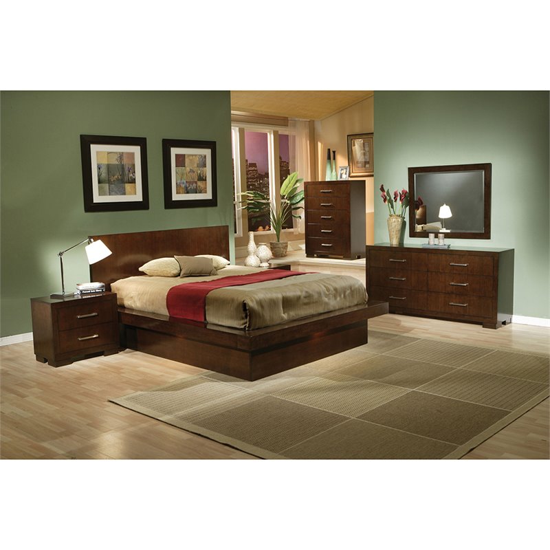 Coaster Jessica Platform Bed with Rail Seating and Lights - 200711x