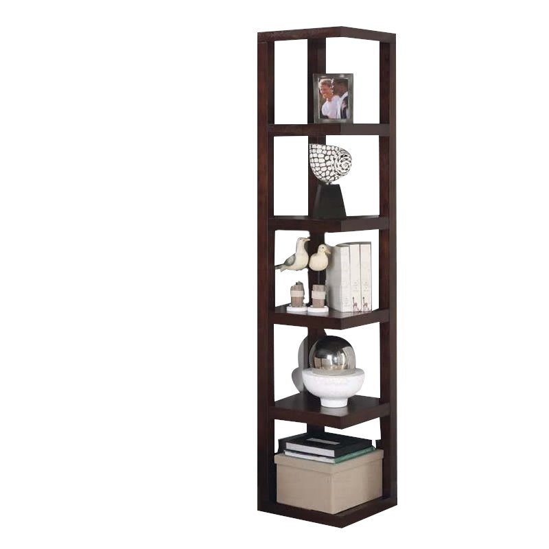 Coaster 5 Shelf Corner Bookcase in Cappuccino - 800268