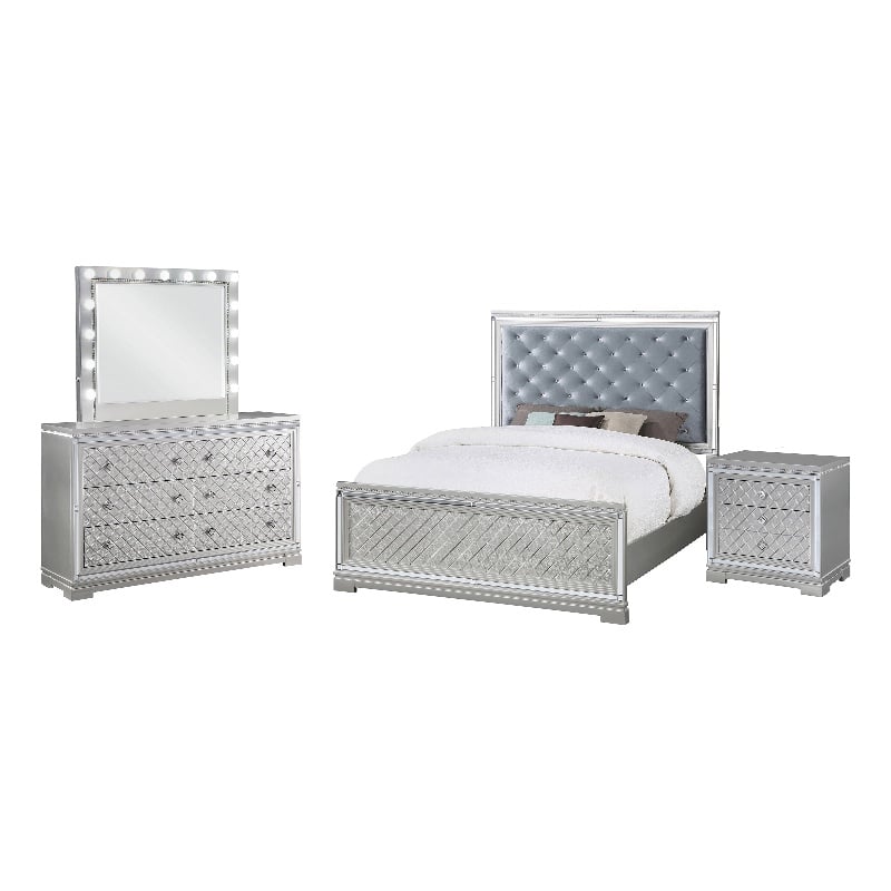 Coaster Eleanor 4-Piece Wood California King Panel Bedroom Set in ...