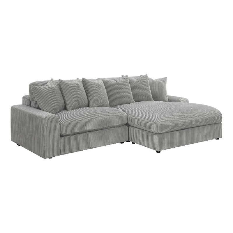 Coaster Blaine Modern Velvet Upholstered Reversible Sectional Morning ...