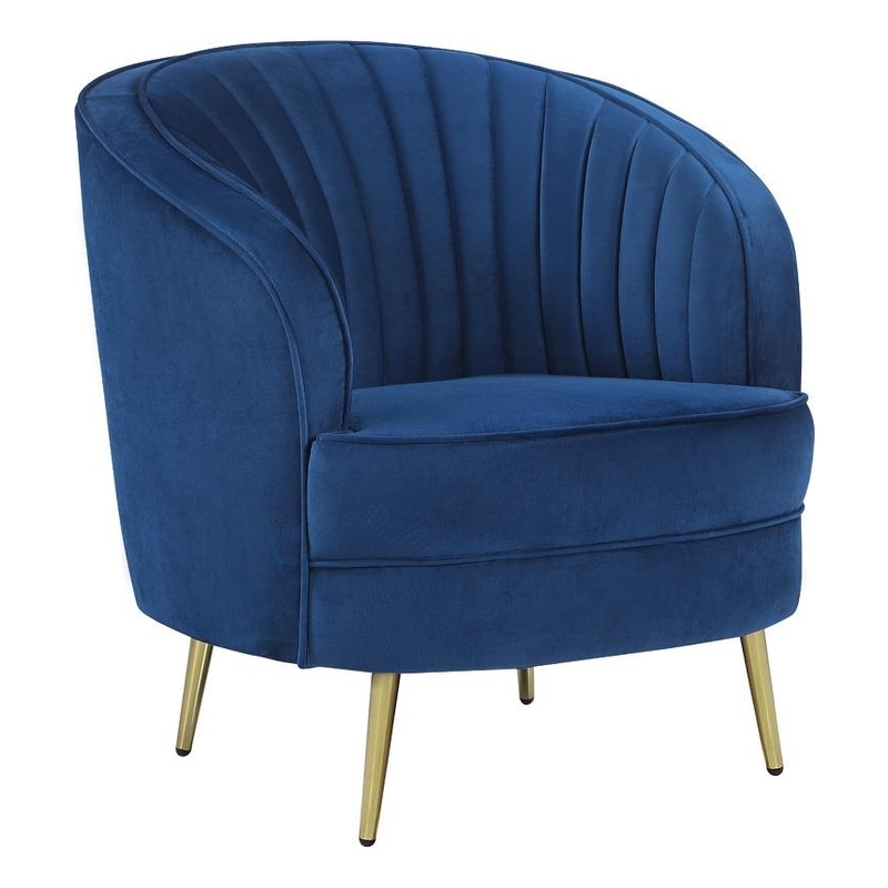 Coaster Sophia Modern Velvet Upholstered Vertical Channel Tufted Chair ...