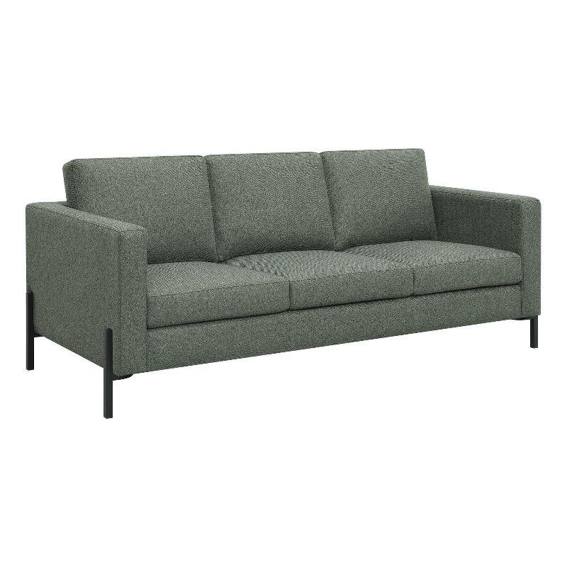Coaster Tilly Upholstered Fabric Sofa with Track Arms in Sage | Homesquare