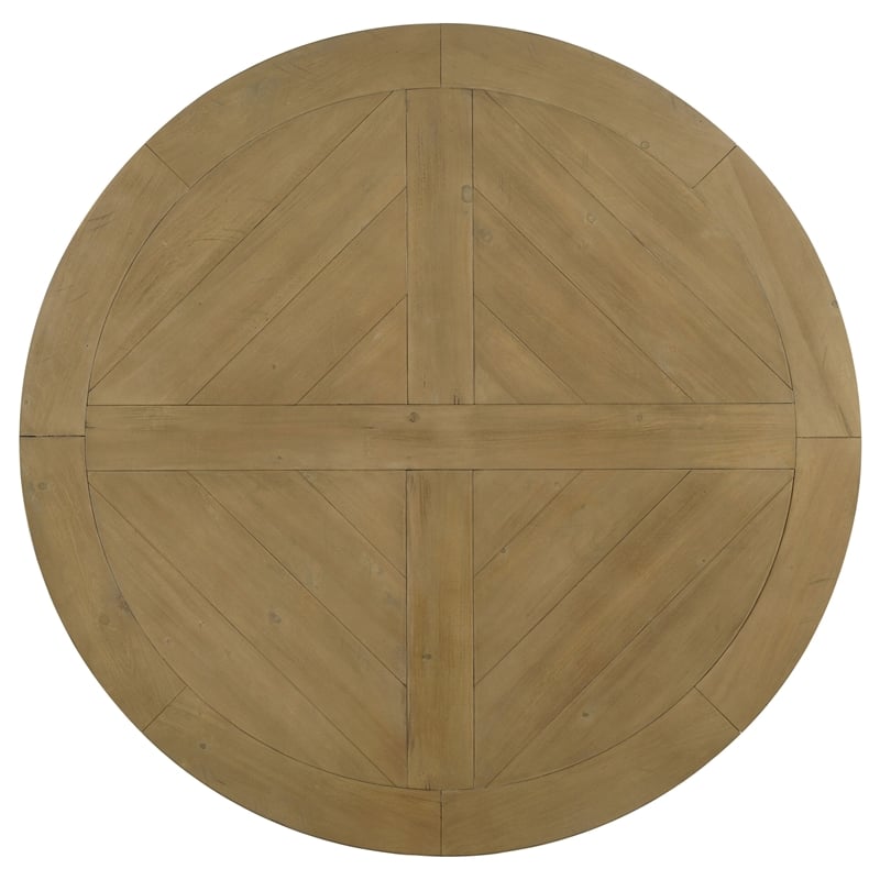 Coaster Florence 7-piece Round Wood Dining Set Rustic Smoke and Oatmeal ...