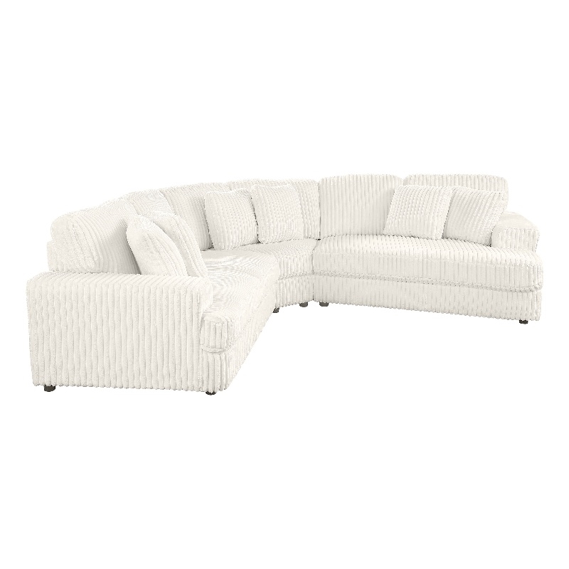 Coaster Emberson 3-Piece Fabric Upholstered Modular Sectional Sofa in Ivory