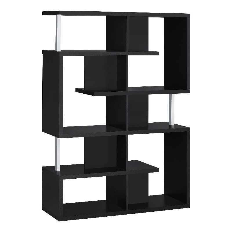 Coaster 5-Tier Geometric Contemporary Wood Bookcase in Black | Homesquare