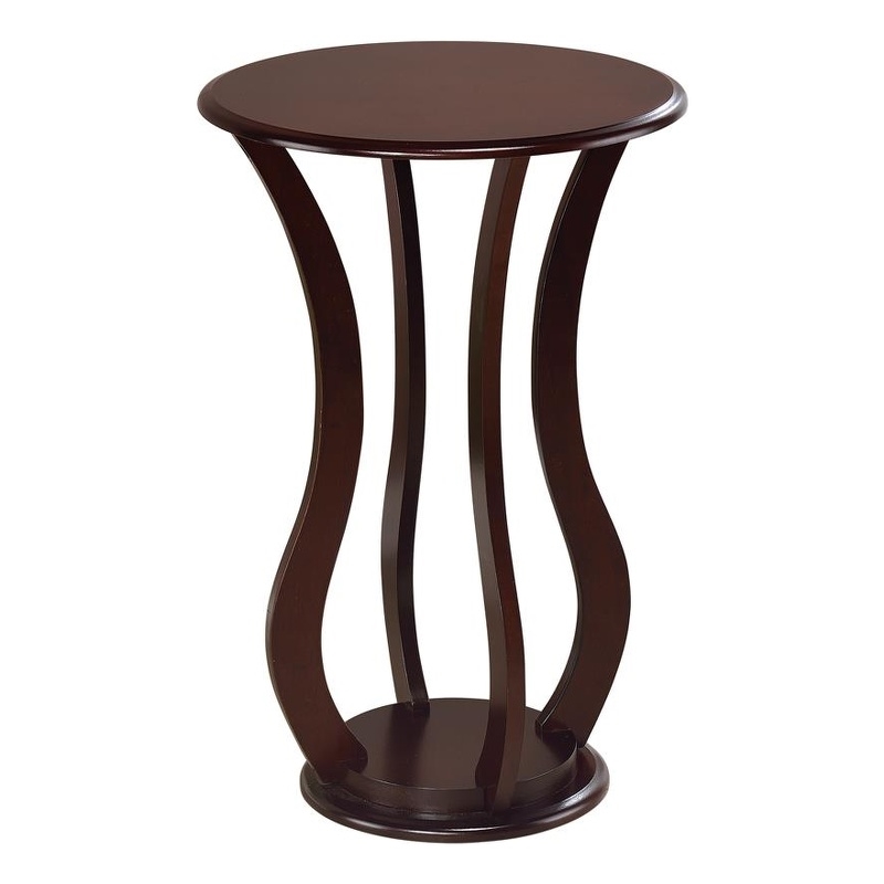 Coaster Elton Traditional Wood Round Top Accent Table in Cherry | Cymax ...