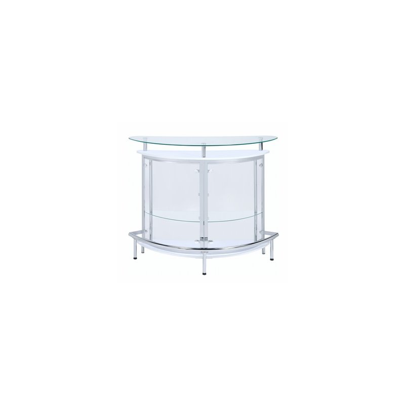 Coaster Contemporary Home Bar Unit with Clear Acrylic Front in White