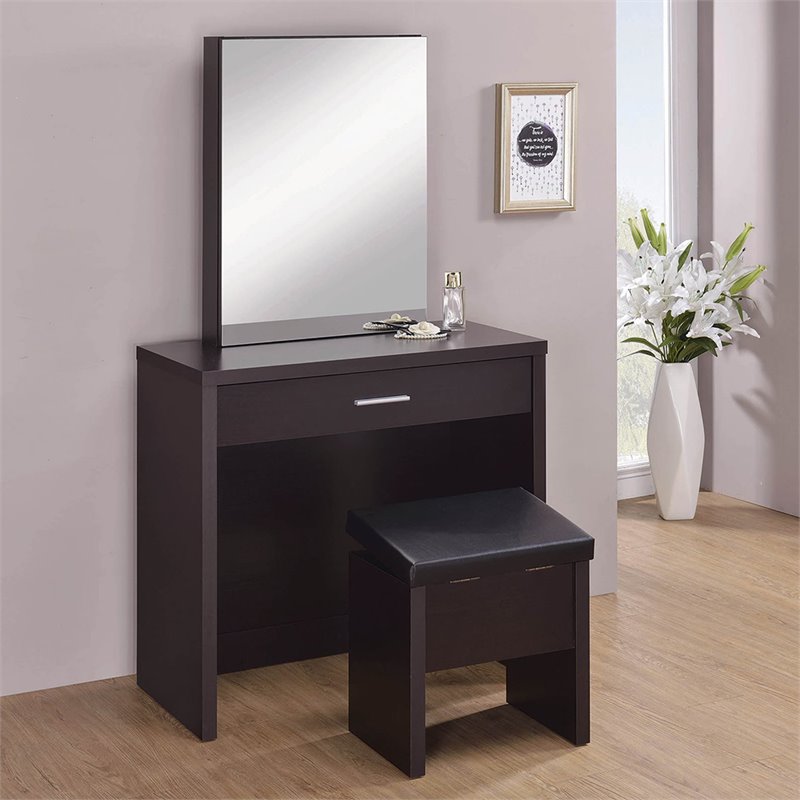 Coaster 2 Piece Bedroom Vanity Set in Cappuccino and Black | Cymax Business