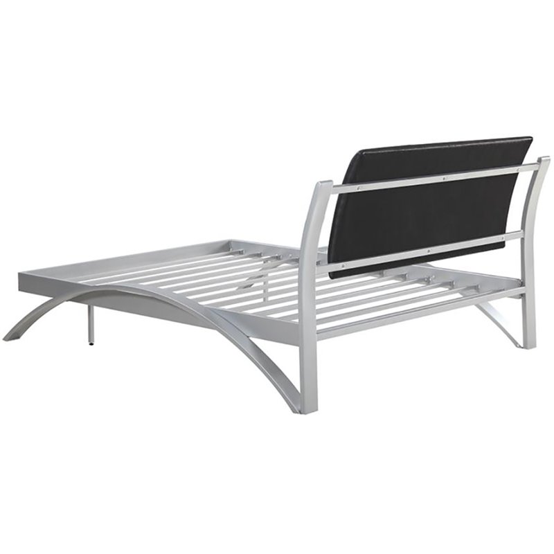 Coaster Leclair Faux Leather Metal Platform Bed in Black and Silver ...
