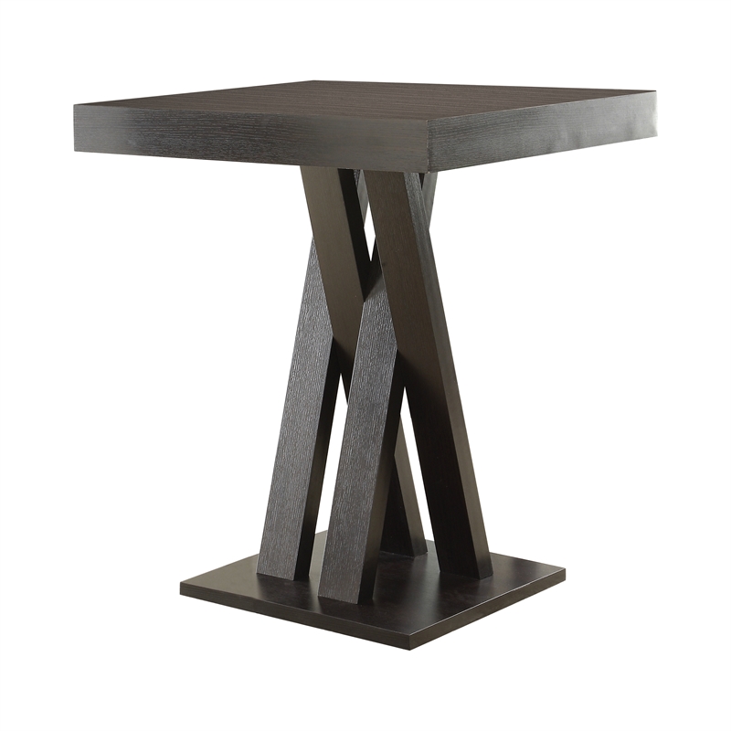 Coaster Modern Wood Square Criss Cross Base Pub Table in Cappuccino ...