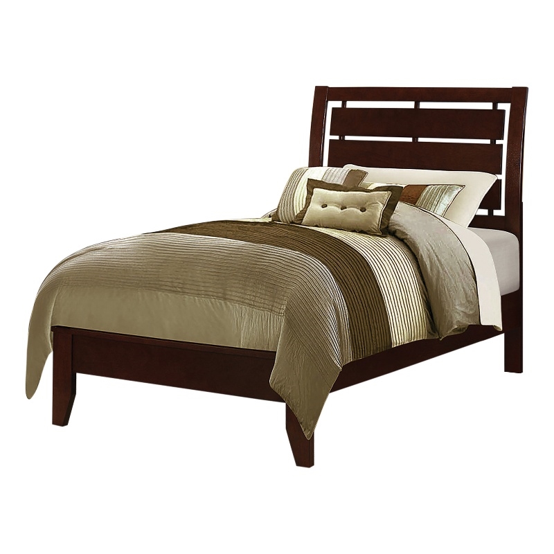 Coaster Serenity Twin Slat Headboard Wood Panel Bed in Rich Merlot