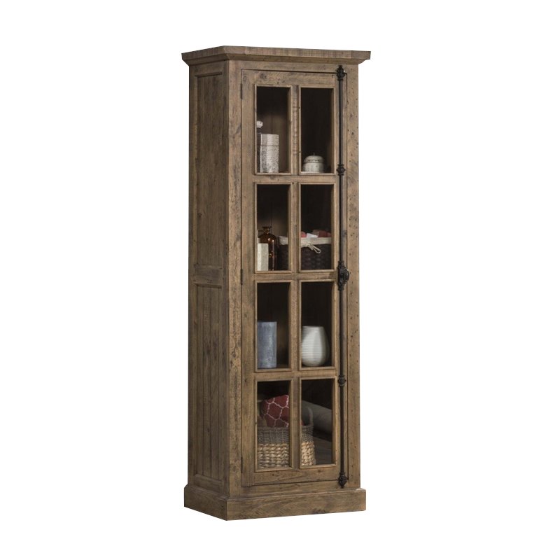 Hillsdale Tuscan Retreat Single Door Curio Cabinet in Aged Gray | Cymax ...