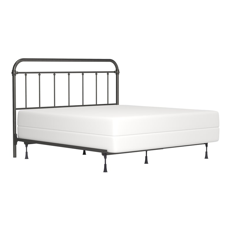 Hillsdale Kirkland Farmhouse Steel Metal Bed Headboard in Gray BushFurnitureCollection